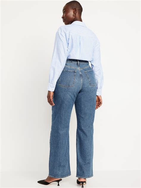 Curvy Extra High Waisted Wide Leg Jeans Old Navy
