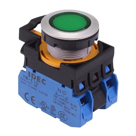 Cw4l A1e20q4g Green 24v Illuminated Maintained Push Button Switch 2no — Switch Electronics