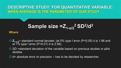 sample size estimation pptx