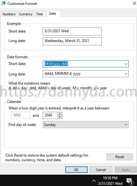 How To Display Show Date Monday Tuesday Wednesday On Windows Windows Windows Server