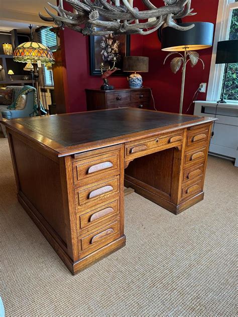 Antique Oak Partner Desk For Sale At 1stdibs Antique Oak Desk For