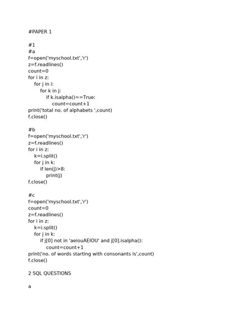 Computer Science Practical Exam Sample Cbse Pdf Sql Data Management Software