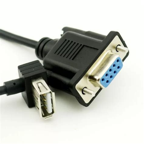 RS232 DB9 FEMALE To USB 2 0 A Female Serial Cable Adapter Converter 25cm Black EUR 6 27