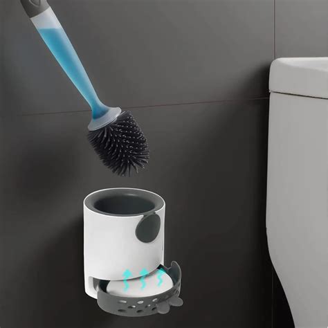 Detergent Refillable Toilet Cleaning Brush With Wall Mounted Holder L