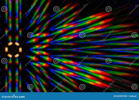 Photo Diffraction Pattern Of The Led Array Obtained By The Grating Royalty Free Stock Image