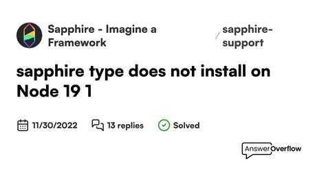 sapphire type does not install on node 19 [1] sapphire imagine a