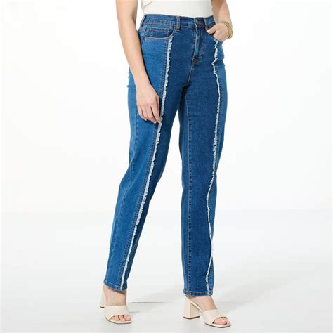 Dg2 By Diane Gilman New Classic Stretch Two Tone Straight Leg Jean Hsn