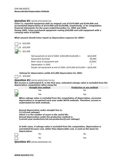Nonaccelerated Depreciation Methods Pdf Depreciation Book Value