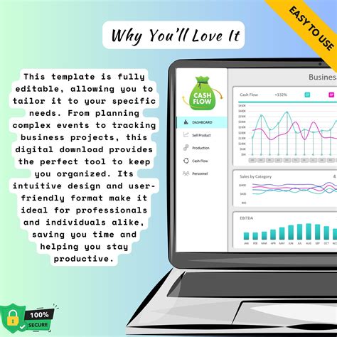 Dashboard For Cash Flow Analysis Report Excel Template Editable
