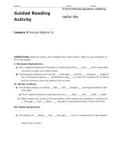 Gra Pdf Name Date Class Guided Reading Activity Colonizing Explorereview Questions
