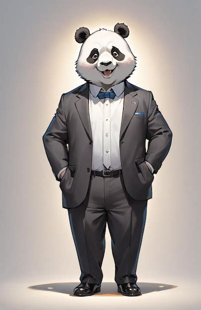 Premium Photo Anthropomorphic Panda Character Isolated On Background