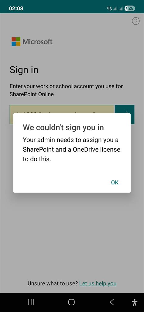 Error Login To Sharepoint Android Mobile App Using E3 Developer