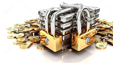 Locking Down Wealth 3d Render Of Padlock And Money Isolated Powerpoint