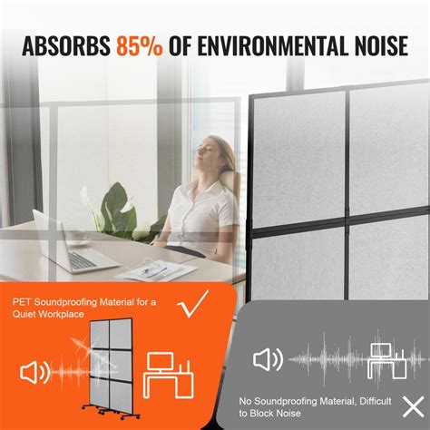 Vevor Office Divider 2 Panel Office Partition Freestanding Office