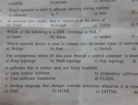 9 Which Operator Is Used To Allocate Memory During Runtime A Allocate
