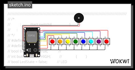 輕觸開關 電子琴 Wokwi Esp32 Stm32 Arduino Simulator