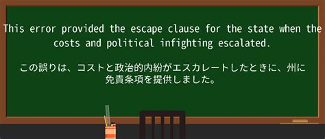 【英単語】escape Clauseを徹底解説！意味、使い方、例文、読み方