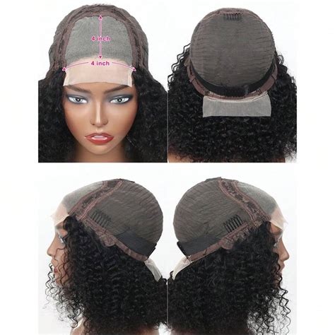 Short Curly Closure Wigs Brazilian Human Hair 4x4 Lace Closure Bob