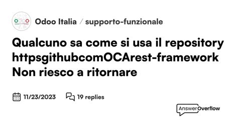 Qualcuno Sa Come Si Usa Il Repository Oca Rest Framework Non Riesco A