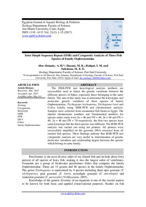 pdf inter simple sequence repeat issr and cytogenetic analysis of