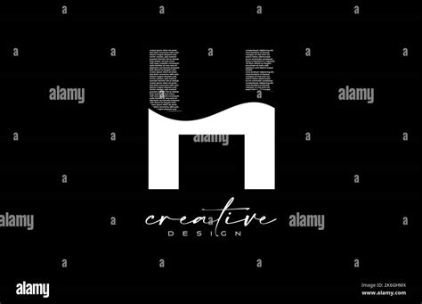 White H Letter Logo Design With Creative Letter H Made Of Black Text Font Texture Vector