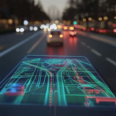 Modern AR Navigation Interface With Realtime Traffic Overlays And Route Planning Premium AI