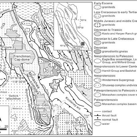 T Ectonic Assemblage Map In The Vicinity Of The Monashee Complex