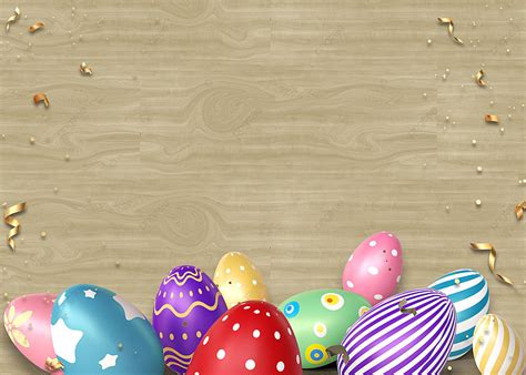 Textured Easter Egg Ribbon Wood Plank Background Easter Easter Eggs