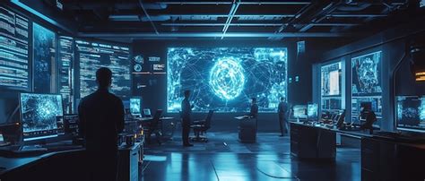 Quotfuturistic Lab With Holographic Displays And Advanced Technologyquot Premium Ai Generated