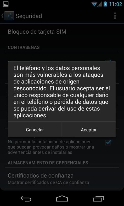 Solución a No puedo instalar una aplicacion apk y solo puedo cancelar