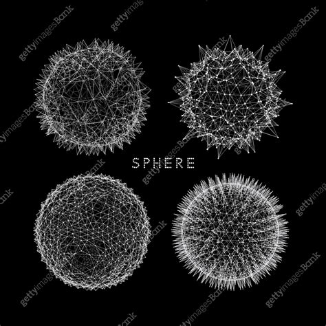 Sphere With Connected Lines Global Digital Connections Wireframe Illustration Abstract 3d