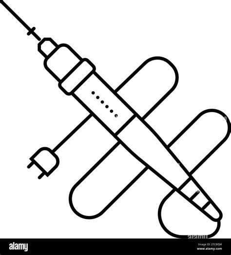 Soldering Iron Tool Work Line Icon Vector Illustration Stock Vector