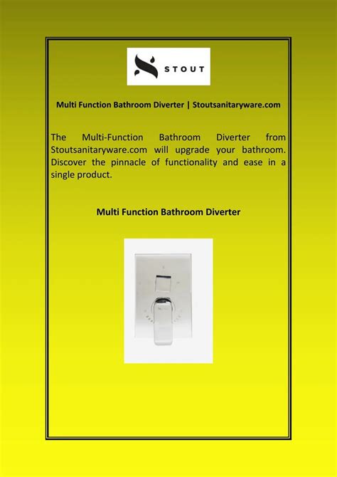 Ppt Multi Function Bathroom Diverter Stoutsanitaryware Com Powerpoint Presentation Id 13351426
