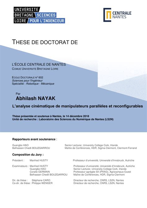 Pdf Kinematic Analysis Of Reconfigurable Parallel Manipulators