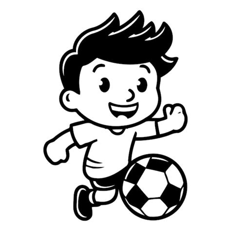 축구 선수 만화 마스코트 캐릭터 터 일러스트레이션 고립 프리미엄 벡터