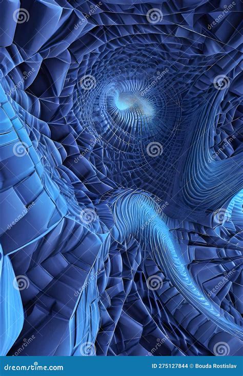 Complex 3d Fractal Texture Spatially Created By Artificial Intelligence Stock Illustration
