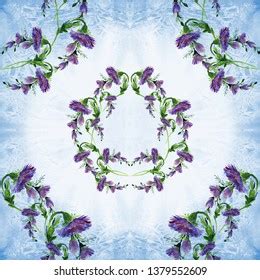 Flowers On Watercolor Background Abstract Wallpaper Stock Illustration