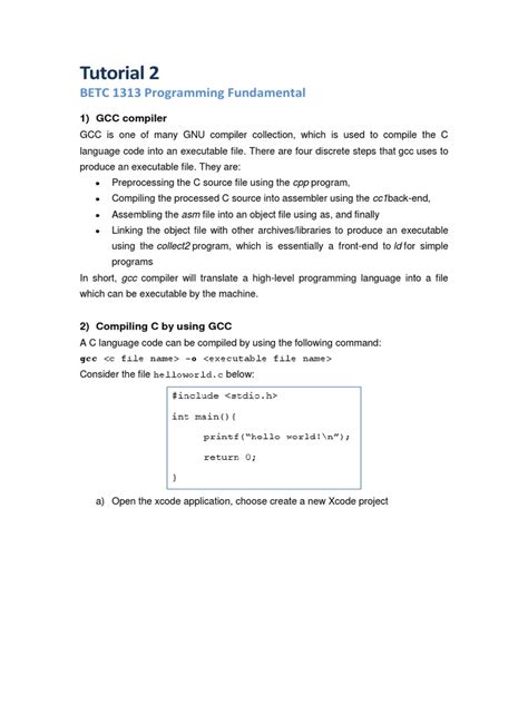compiling c code using gcc a tutorial on the gcc compiler and