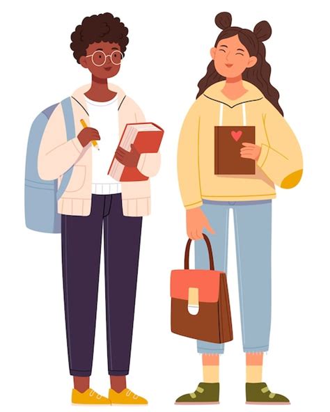 Premium Vector Group Of Two 2 Characters Style Young People Friends