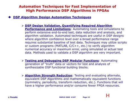 Ppt Automation Techniques For Fast Implementation Of High Performance Dsp Algorithms In Fpgas