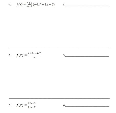 solved find the derivative of each function below using