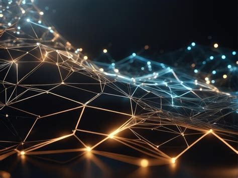 Premium Photo Abstract Connected Dots On Bright Blue Background Technology Concept