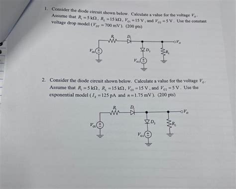 Solved 1. Consider the diode circuit shown below. Calculate | Chegg.com