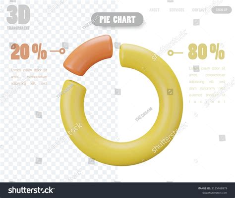 Colorful 3d Object Pie Chart Showing Stock Vector Royalty Free 2135768979