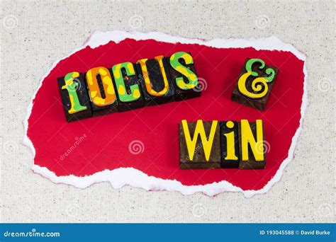 Focus Win Plan Prepare Competition Success Strategy Achievement Stock