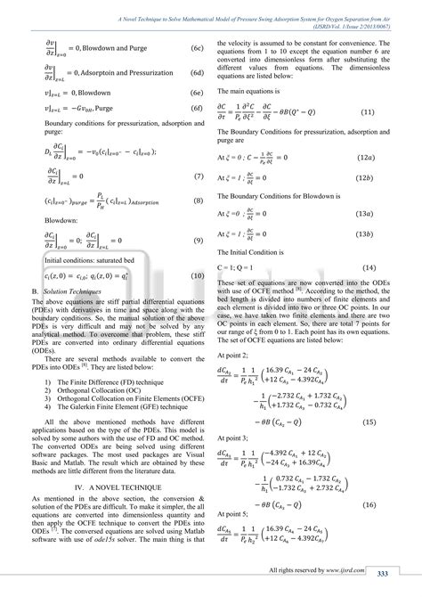 A Novel Technique To Solve Mathematical Model Of Pressure Swing Adsorption System For Oxygen
