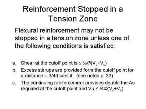 Anchorage And Development Length Development Length Tension Where