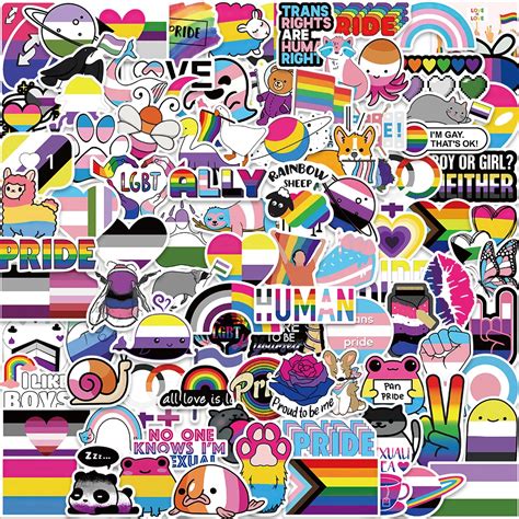 10 50 100pcs Lgbtq Sticker Rainbow Lesbian Bisexual Pansexual