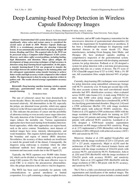 PDF Deep Learning Based Polyp Detection In Wireless Capsule Endoscopy Images
