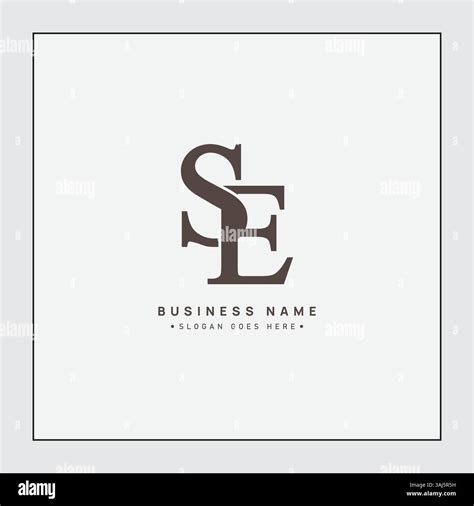 Vector Template For Initial Letter Se Logo Elegant Monogram Logo For Alphabet S And E Stock